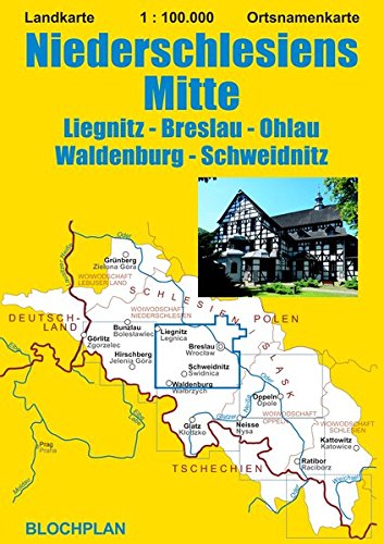 Landkarte Niederschlesiens Mitte: Liegnitz - Breslau - Ohlau ...
