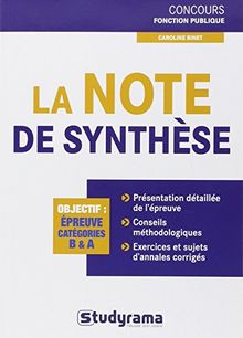 LA NOTE DE synthèse de Binet, Caroline, Brunel, Laurence | Livre | état ...