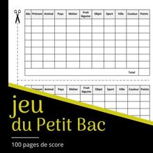 jeu du Petit Bac: Jeu de Société, jeu du baccalauréat, jeu du bac, le ...