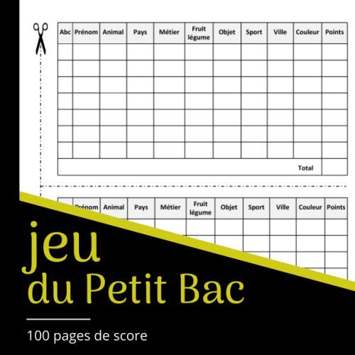 jeu du Petit Bac: Jeu de Société, jeu du baccalauréat, jeu du bac, le ...