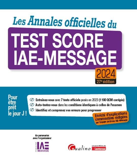 Les annales officielles du test Score IAE-Message 2024 von Score IAE ...