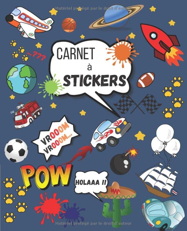 Carnet à STickers: Carnet à STickers Vierges Garçon pour Coller et ...