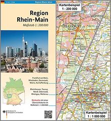 Region Rhein-Main: Karte 1:200 000 mit Übersichtskarte 1:1 000 000 ...