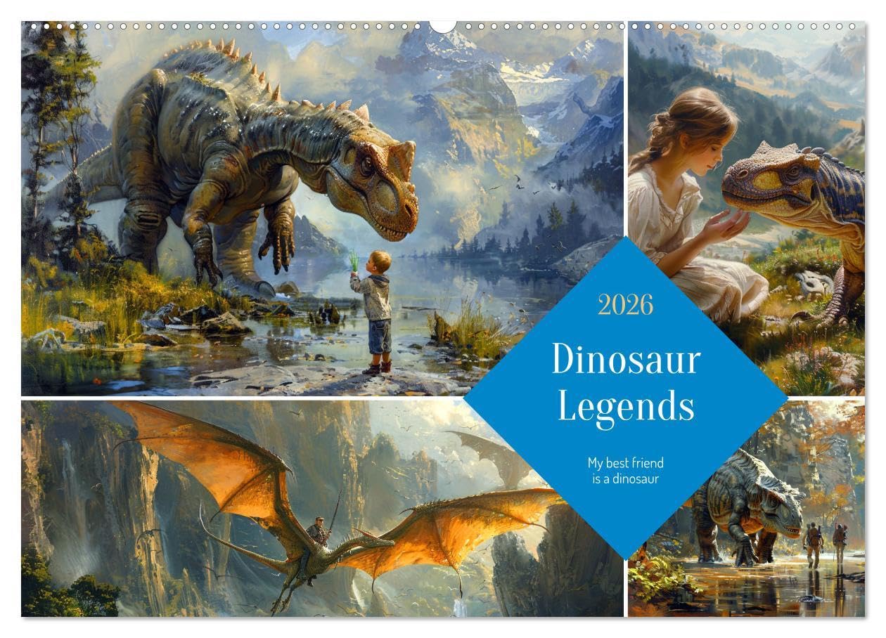 Dinosaur Legends (Wall Calendar 2026 DIN A2 landscape), CALVENDO 12 ...