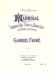 GABRIEL FAURÉ: MADRIGAL Op.35. Für SATB (Gemischter Chor... | CD | état ...