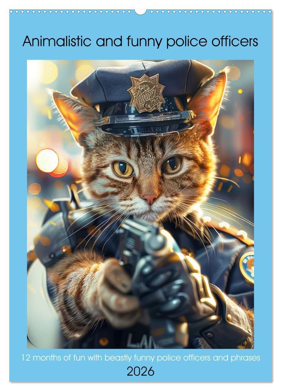 Animalistic and funny police officers (Wall Calendar 2026 DIN A2 ...