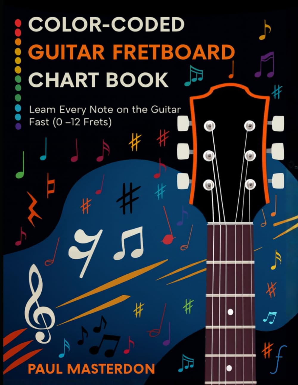 Color-Coded Guitar Fretboard Chart Book - Learn Every Note on the ...