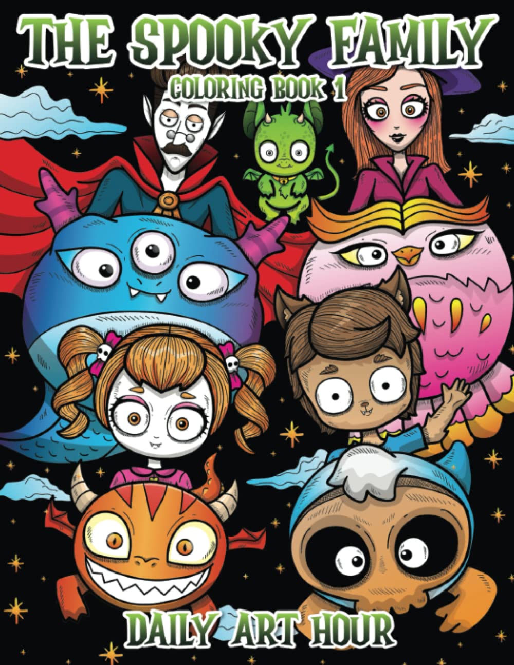 The Spooky Family Coloring Book 1: Cute Adorable Pastel Goth Coloring ...