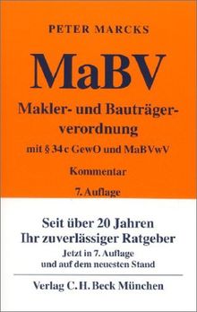 Makler- und Bauträgerverordnung ( MaBV). Mit § 34c GewO und MaBVwV von ...