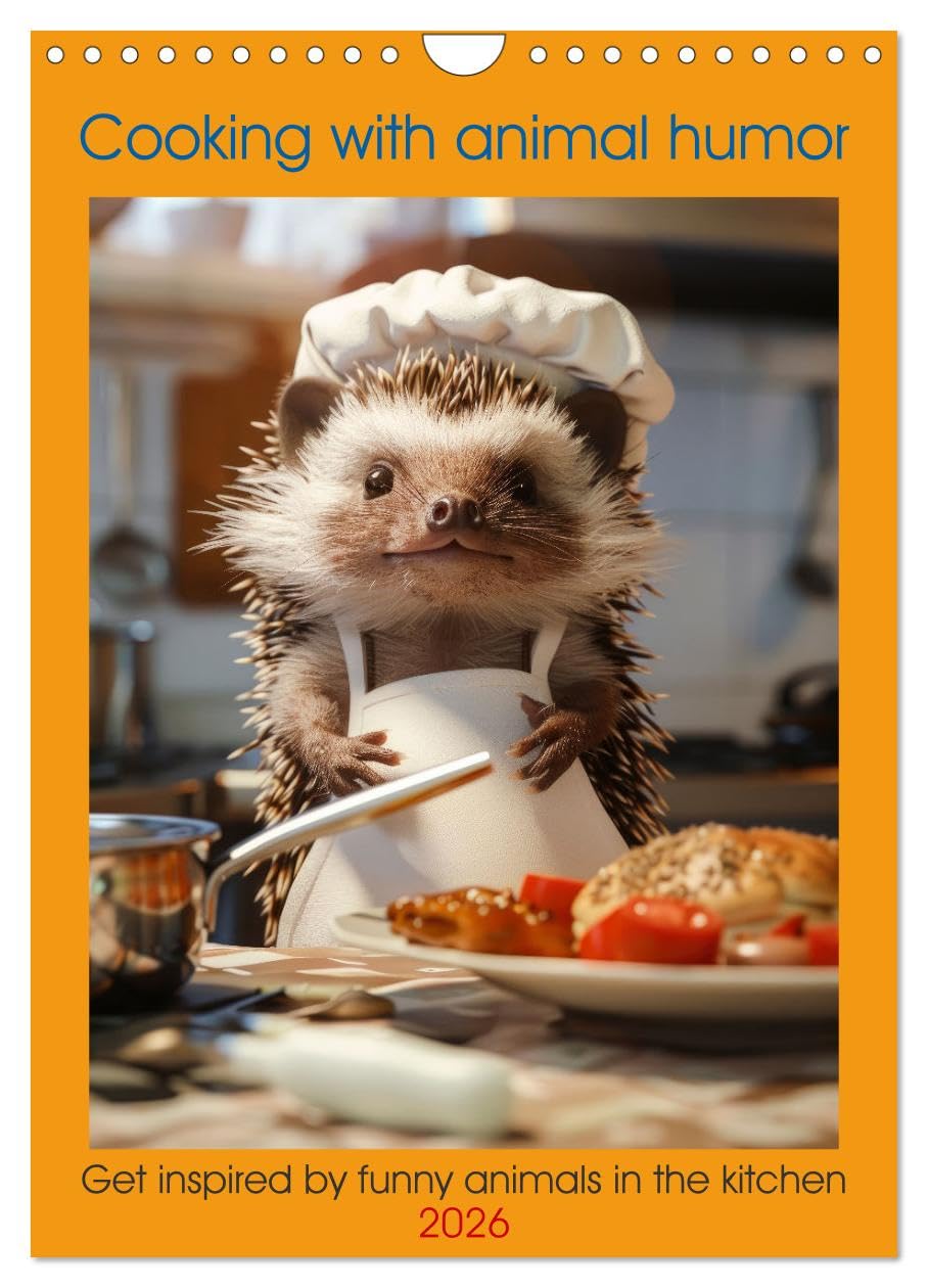 Cooking with animal humor (Wall Calendar 2026 DIN A4 portrait ...