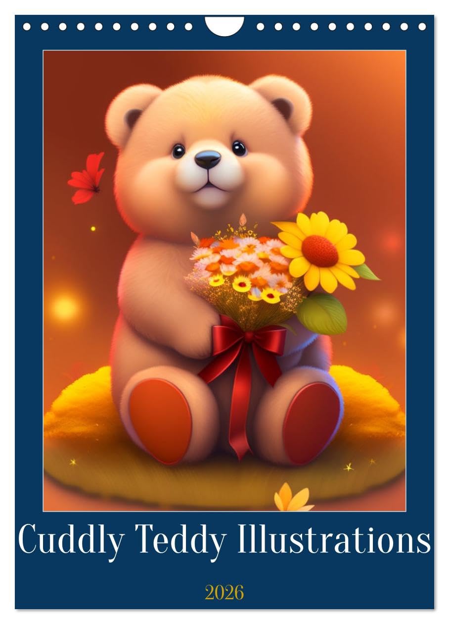 Cuddly Teddy Illustrations (Wall Calendar 2026 DIN A4 portrait ...