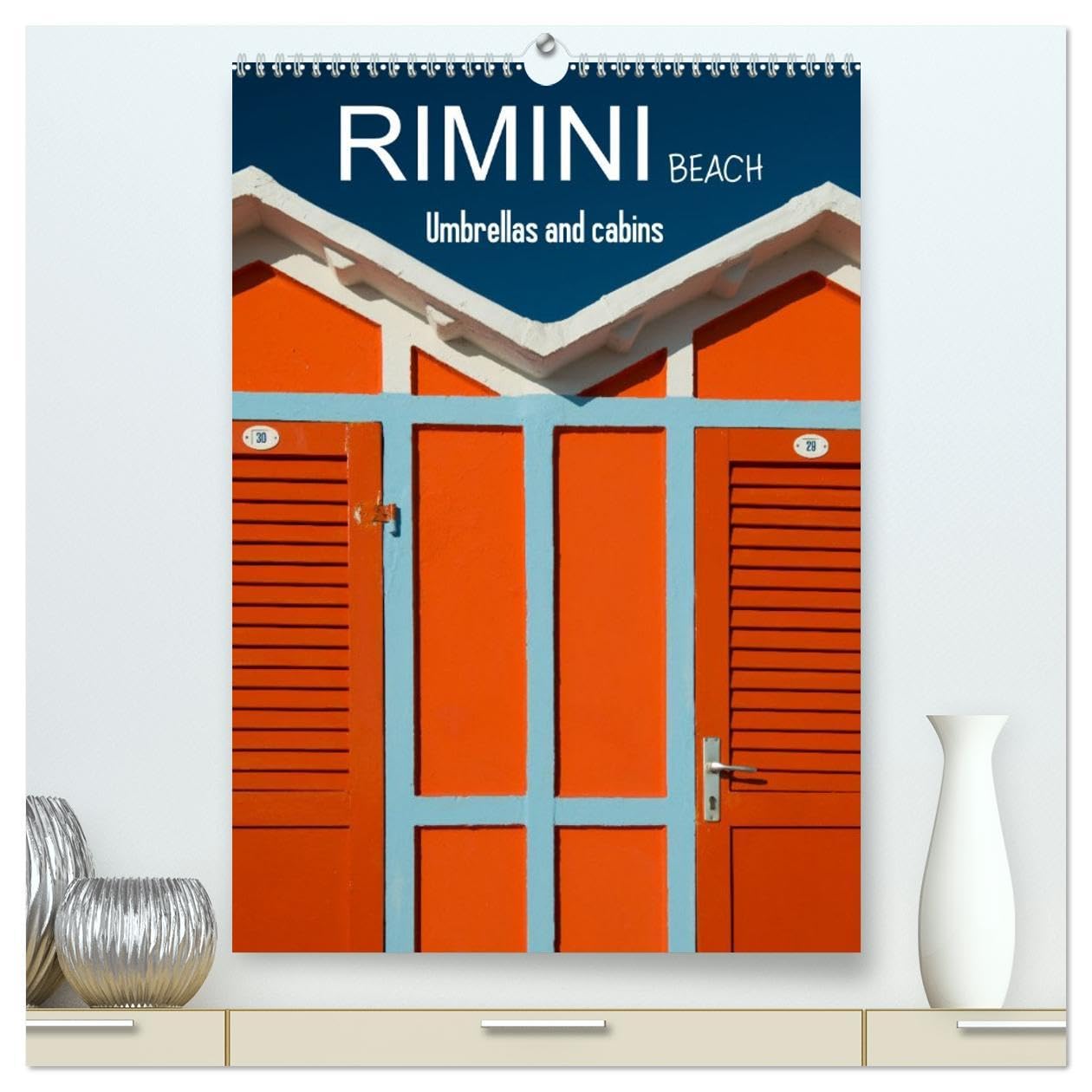 Rimini beach Umbrellas and cabins (High Quality Premium Wall Calendar ...