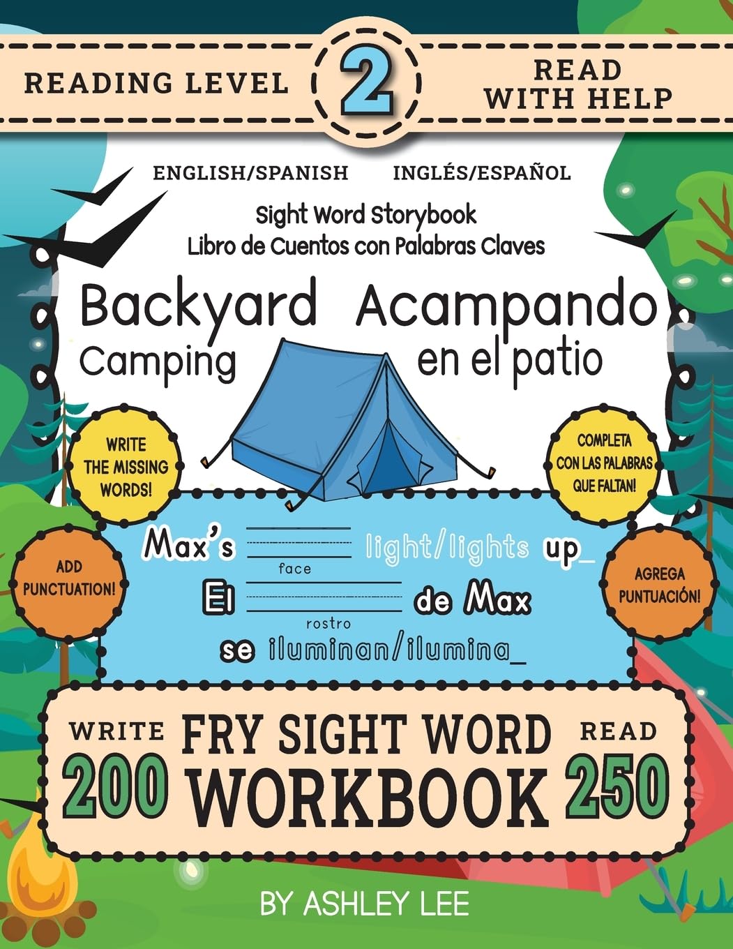 250 Sight Word Storybook, Backyard Camping (Level 2) Bilingual English ...