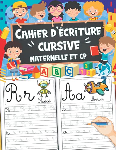 Cahier D’écriture Cursive Maternelle et CP: Apprendre à Écrire Les ...