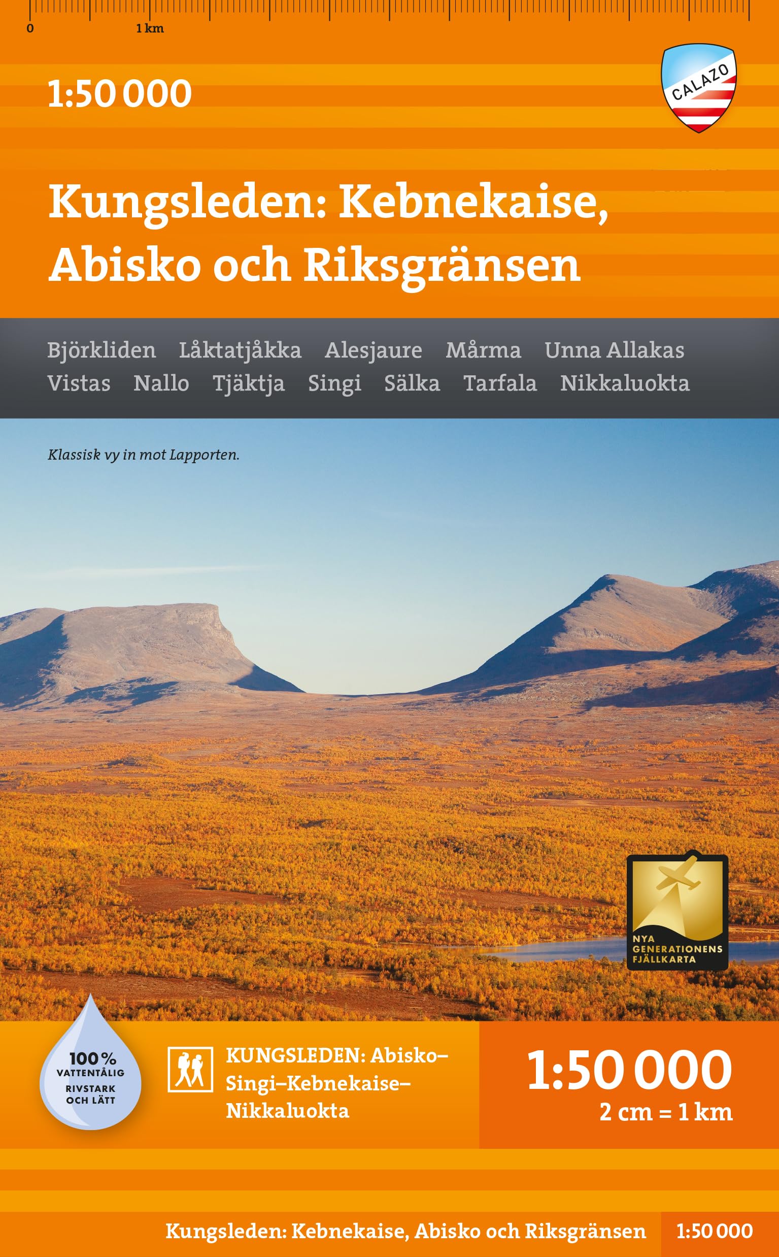 Kungsleden: Kebnekaise, Abisko & Riksgransen (Mountain map detailed ...