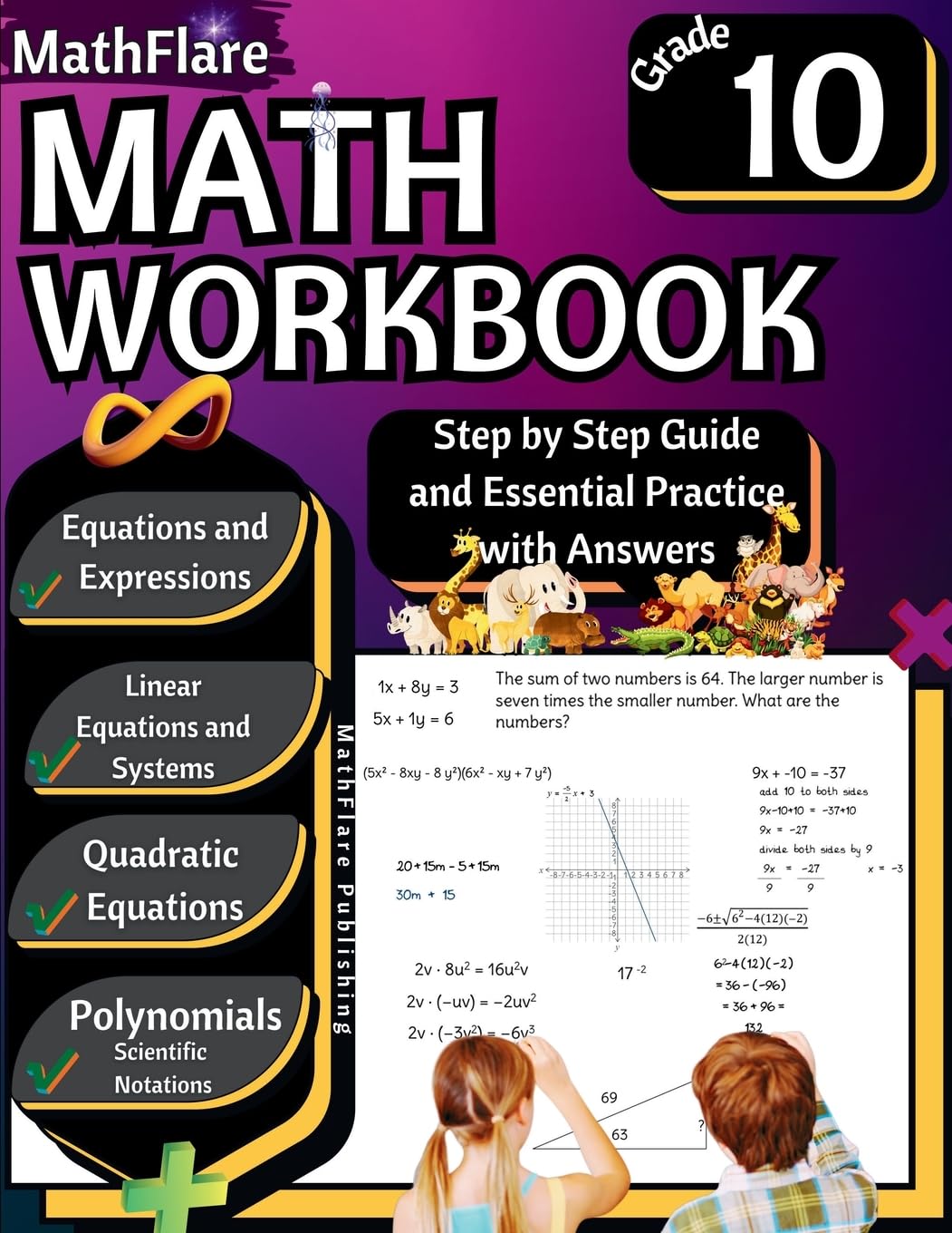 MathFlare - Math Workbook 10th Grade: Math Workbook Grade 10: Equations and Expressions, Linear ...