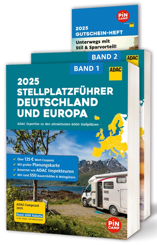 ADAC Stellplatzführer 2025 Deutschland und Europa: Über 6000 Stellplätze - mit rund 550 ...