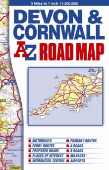 Devon and Cornwall Road Map von Geographers' A-Z Map Company