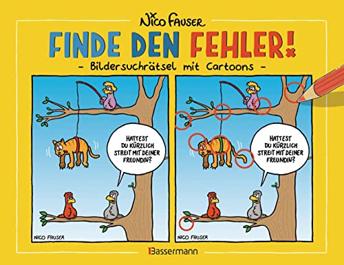 Finde den Fehler - Bildersuchrätsel mit Cartoons: Bilderrätsel und ...