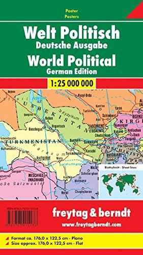 Freytag Berndt Poster, Welt politisch, deutsch, Großformat, plano in ...