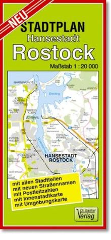 Stadtplan Hansestadt Rostock: Maßstab 1: 20000 von unbekannt - Landkarte