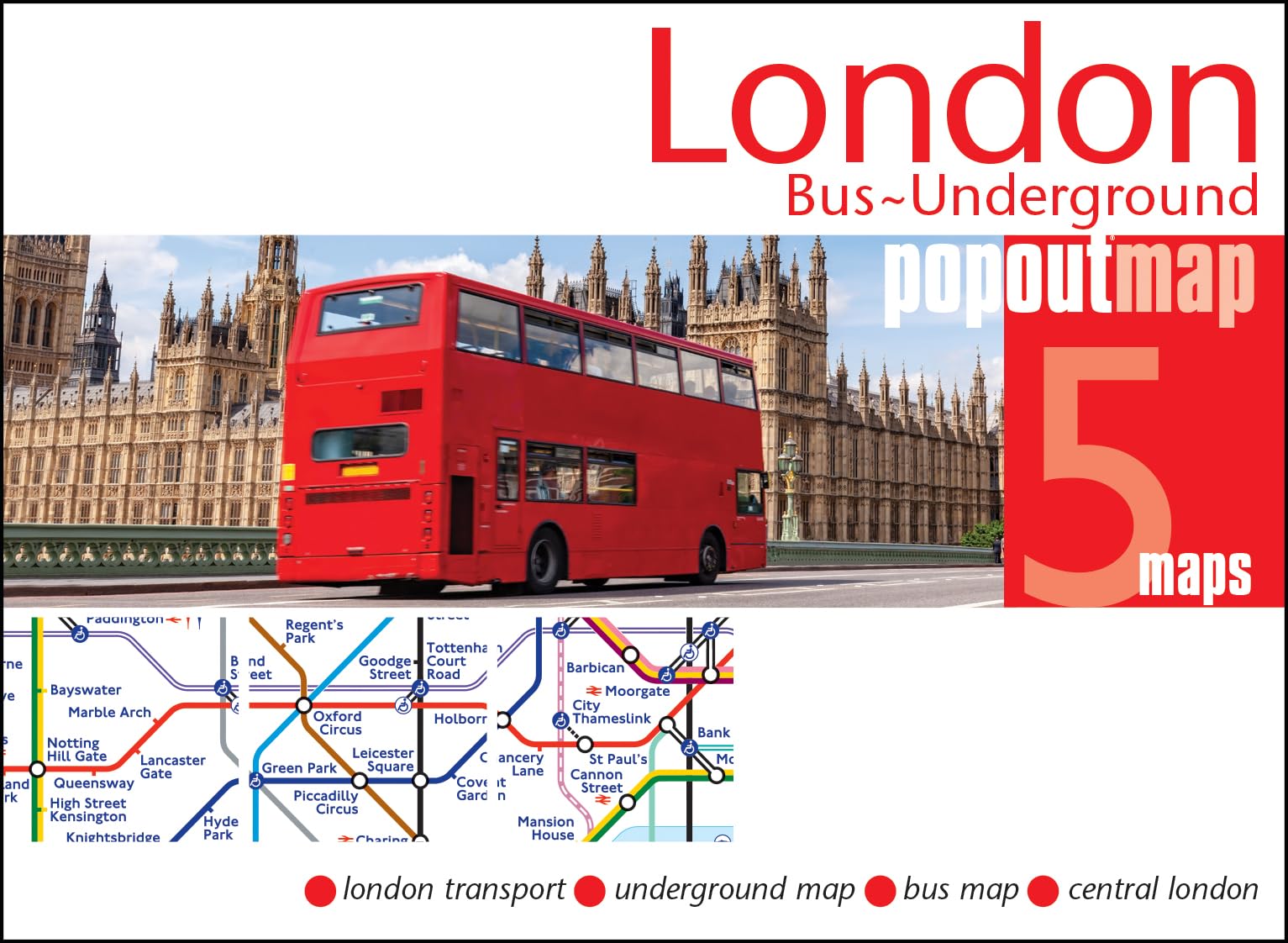 London Bus Underground Doubl: Pocket-size, pop up map showing London's ...