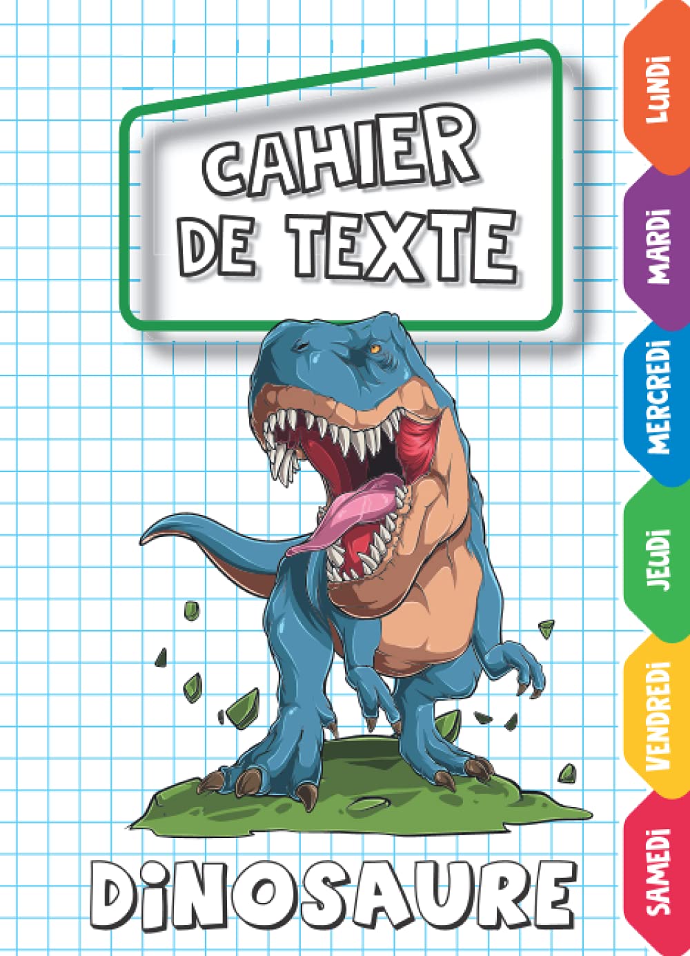 Cahier de texte Dinosaure: Garçon | Cahier de devoir primaire cp - ce1 ...