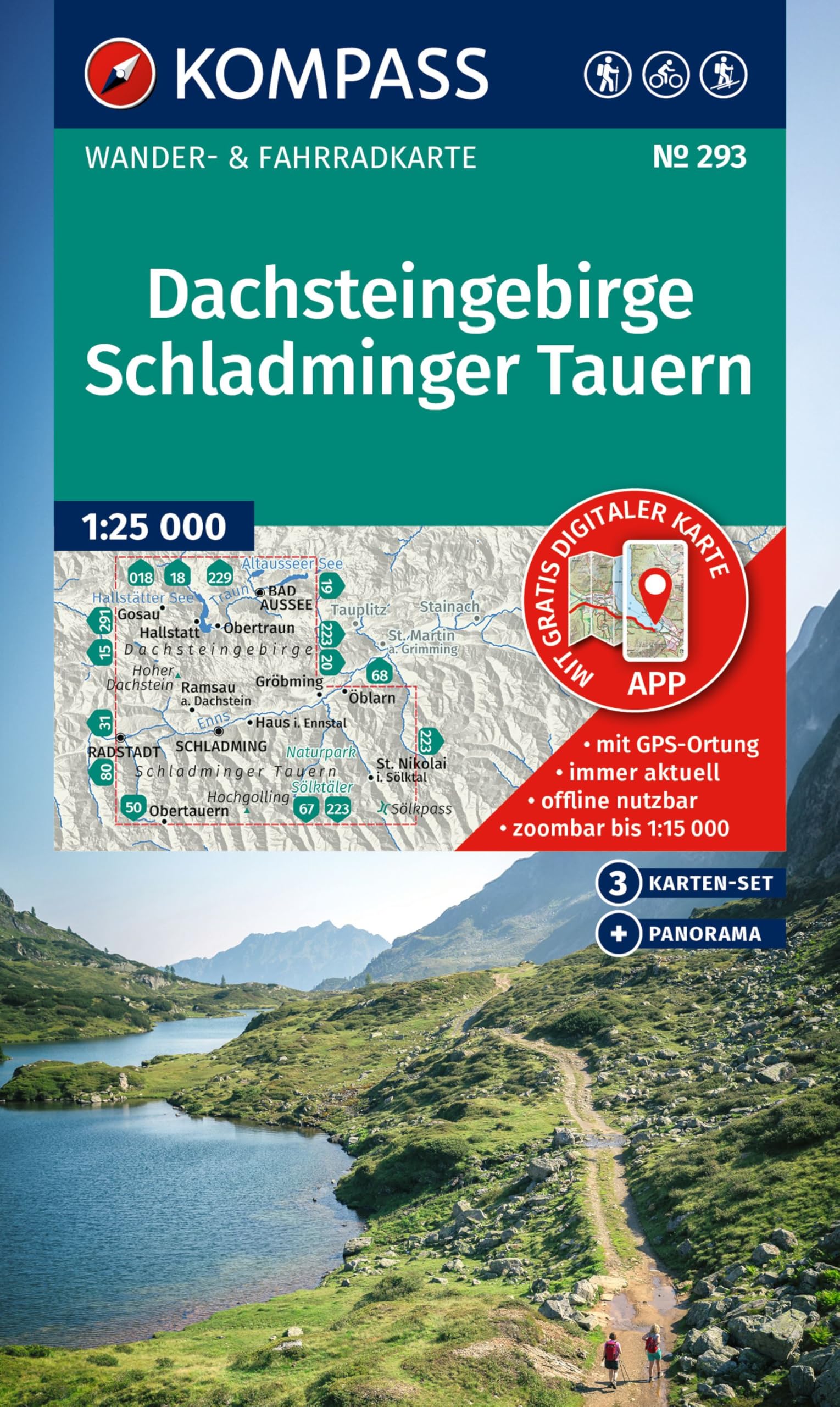 KOMPASS Wanderkarten-Set 293 Dachsteingebirge, Schladminger Tauern (3 ...